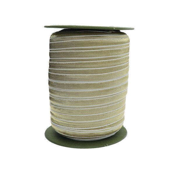 Bies doble con elástico blanco con oro 18 mm